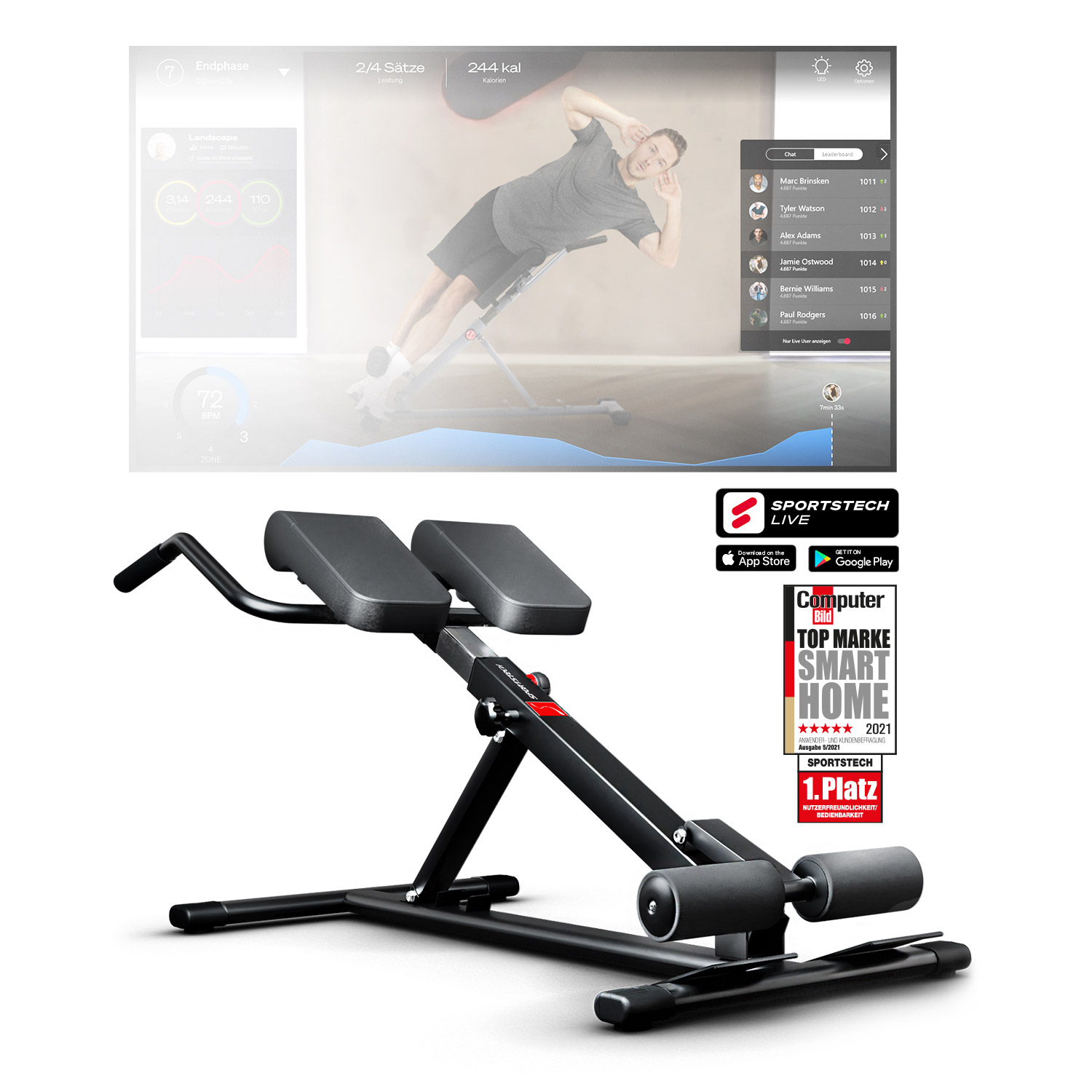 BRT150 Rückentrainer schwarz | SPORTSTECH