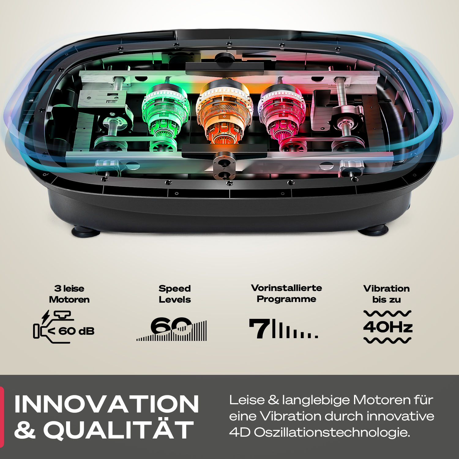 Vibrationsplatte VP500 mit 4D-Technologie von SPORTSTECH