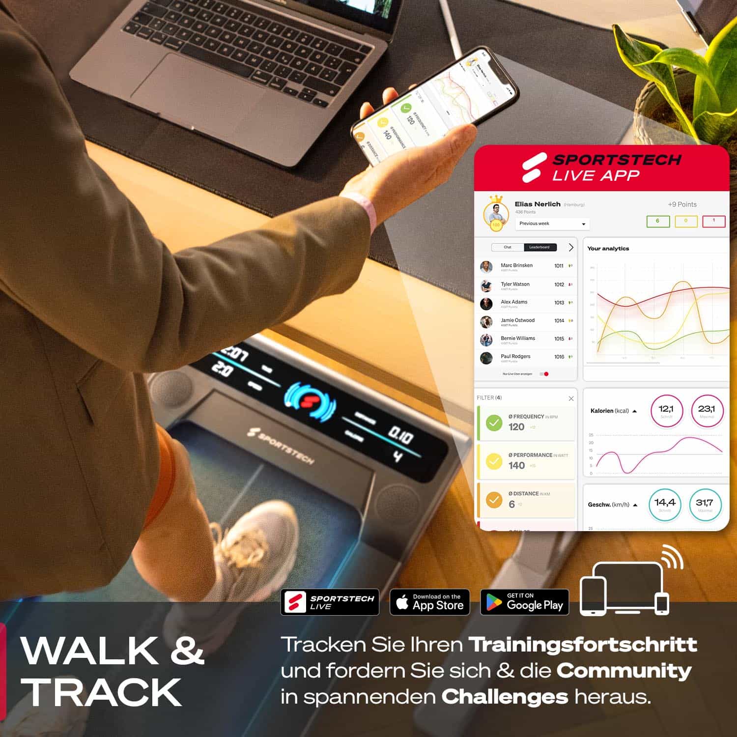 Laufband sWalk grau online kaufen | SPORTSTECH