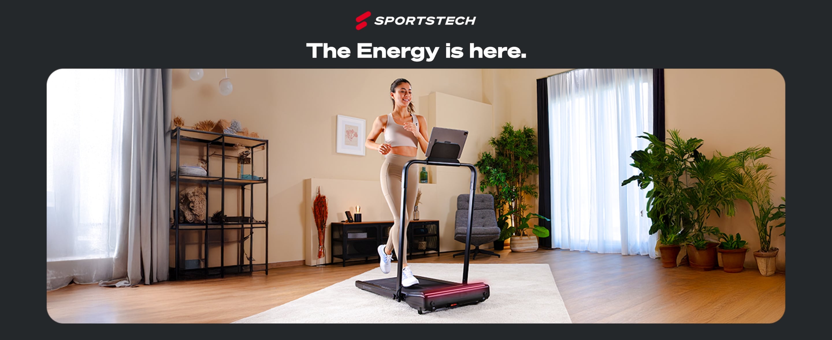 sWalk Lite Plus | 2in1 Laufband mit LED-Anzeige SPORTSTECH