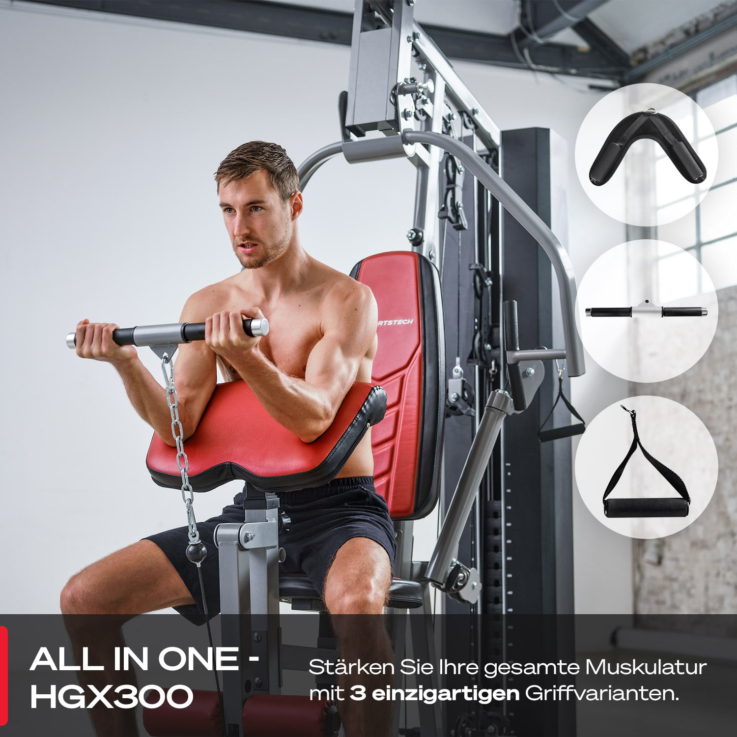 HGX300 Kraftstation mit Beinpresse & mehr | SPORTSTECH