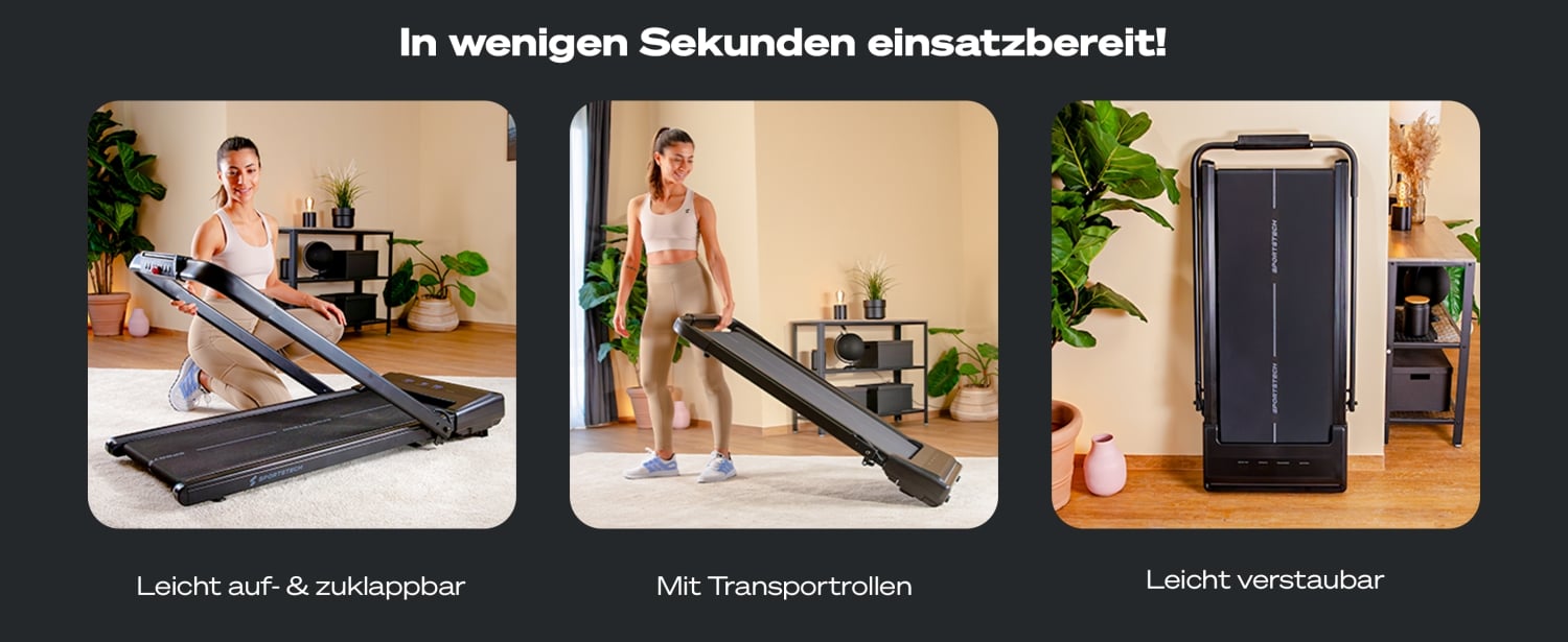 sWalk Lite Plus | 2in1 Laufband mit LED-Anzeige SPORTSTECH