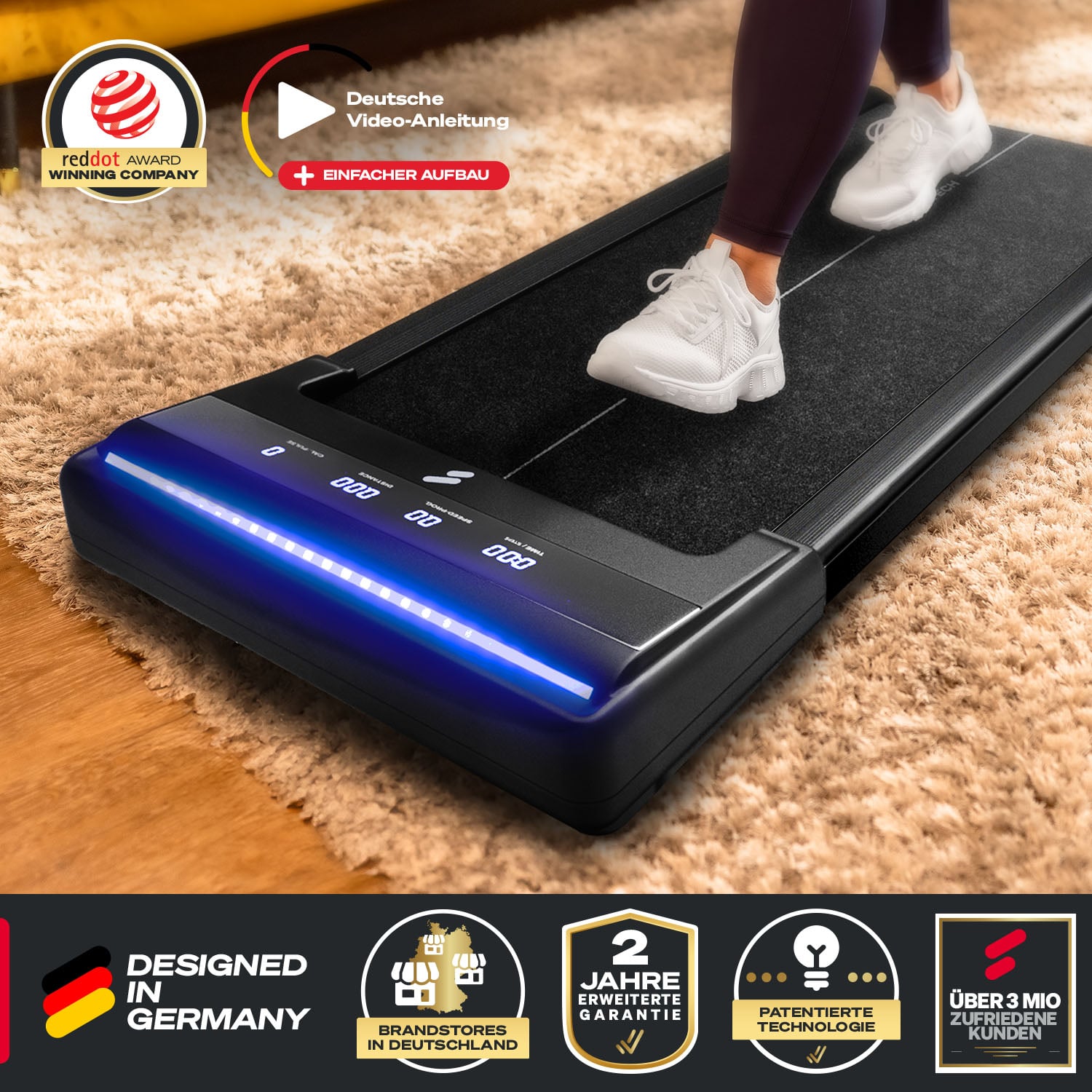 sWalk Lite Laufband | LED-Anzeige & Homeoffice-freundlich SPORTSTECH