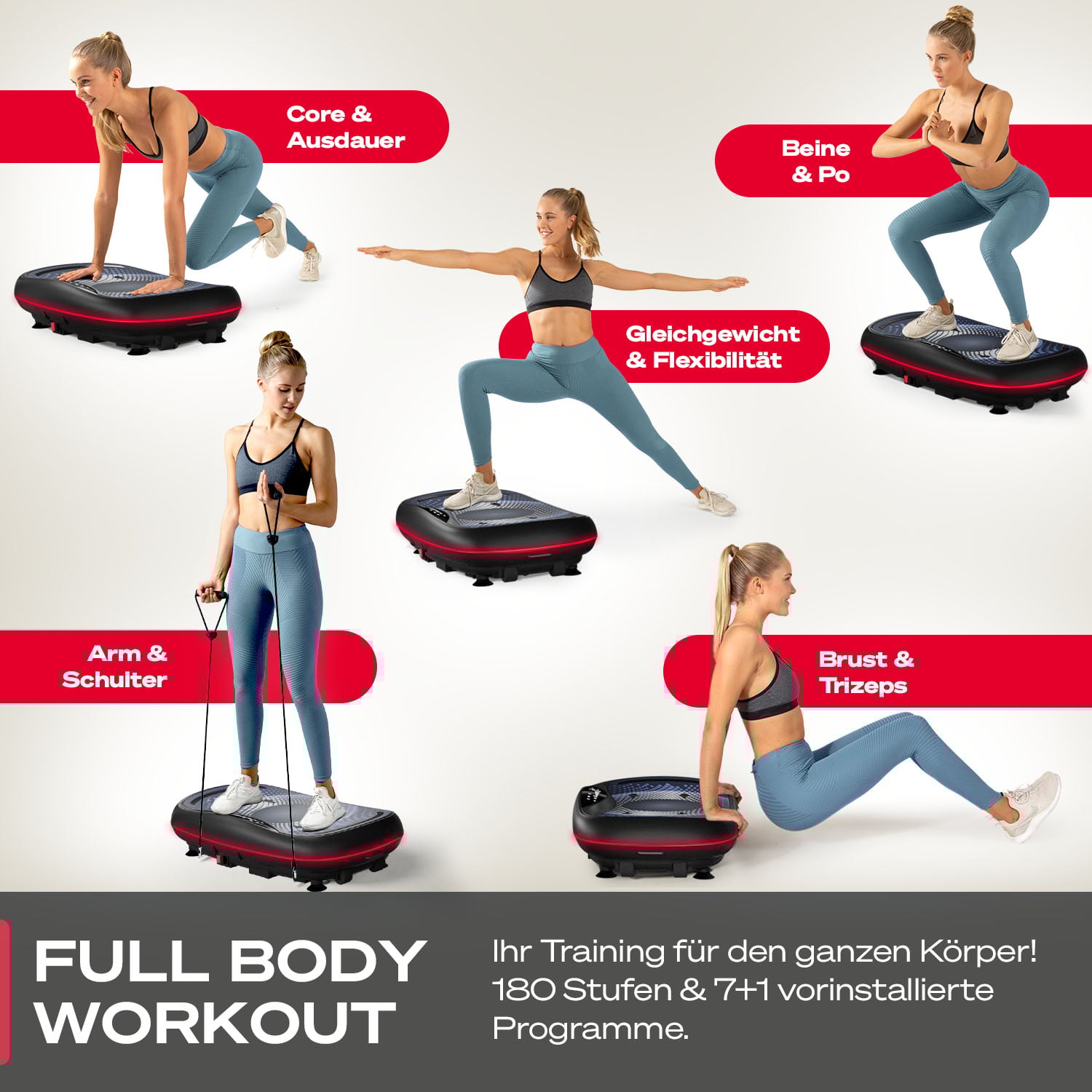 Vibrationsplatte VP500 mit 4D-Technologie von SPORTSTECH